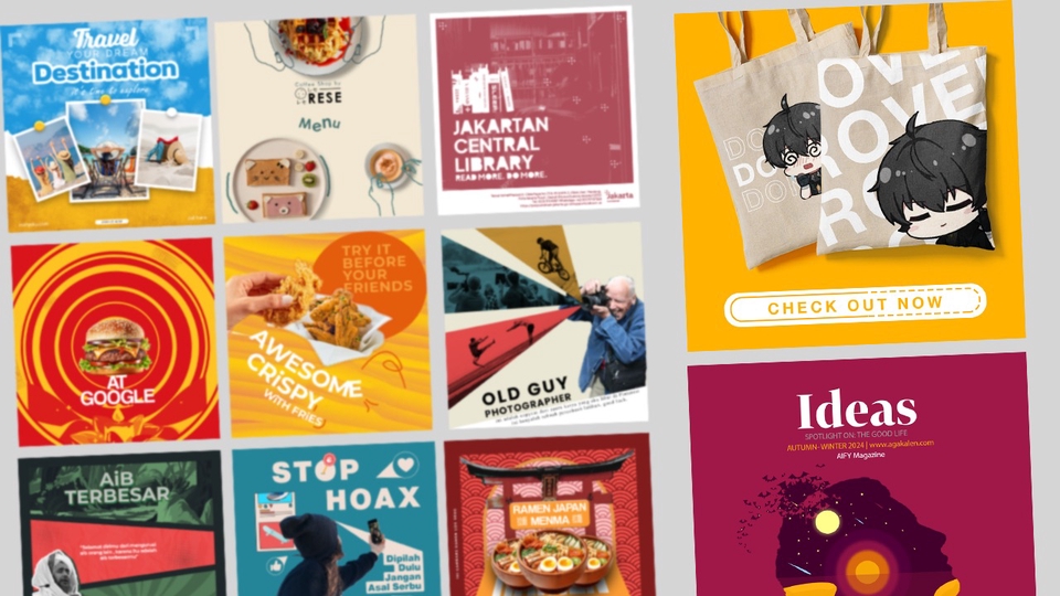 Desain Banner Restoran/Perusahaan dengan Gaya Modern-Minimalis