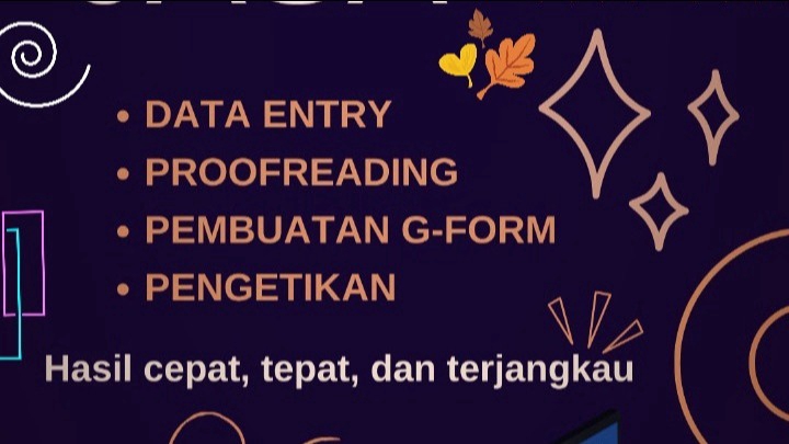 Jasa: data entry. dikerjakan dengan cepat dan tepat