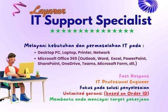 Layanan IT Support Specialist Desktop PC / Laptop dan Microsoft Office 365