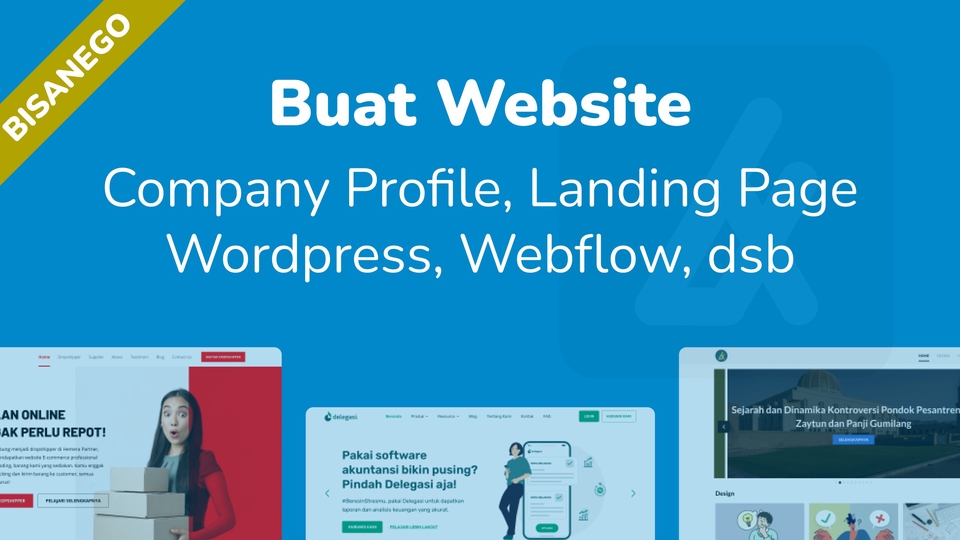 Buat Website Company Profile, Landing Page Murah (Wordpress, Webflow, dsb)