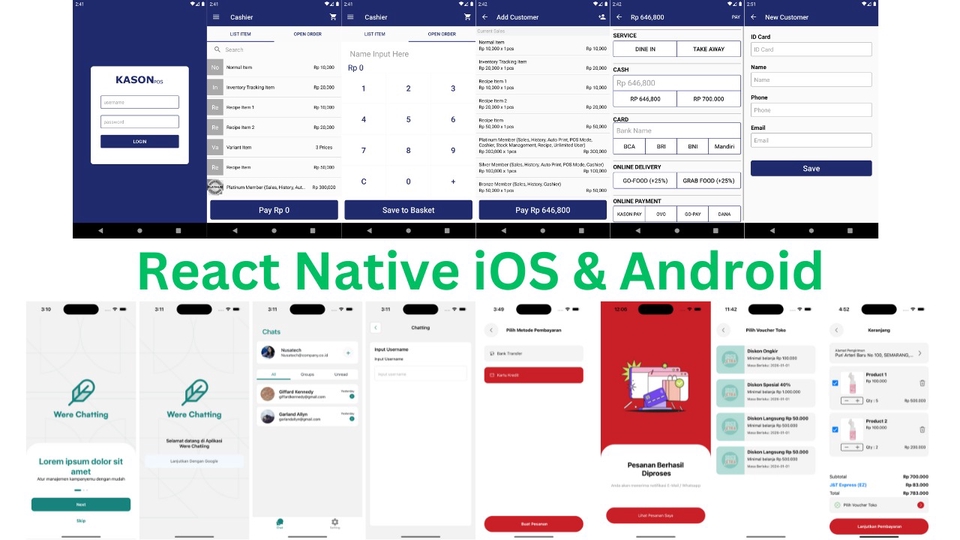 Aplikasi Mobile iOS & Android dengan React Native Modern