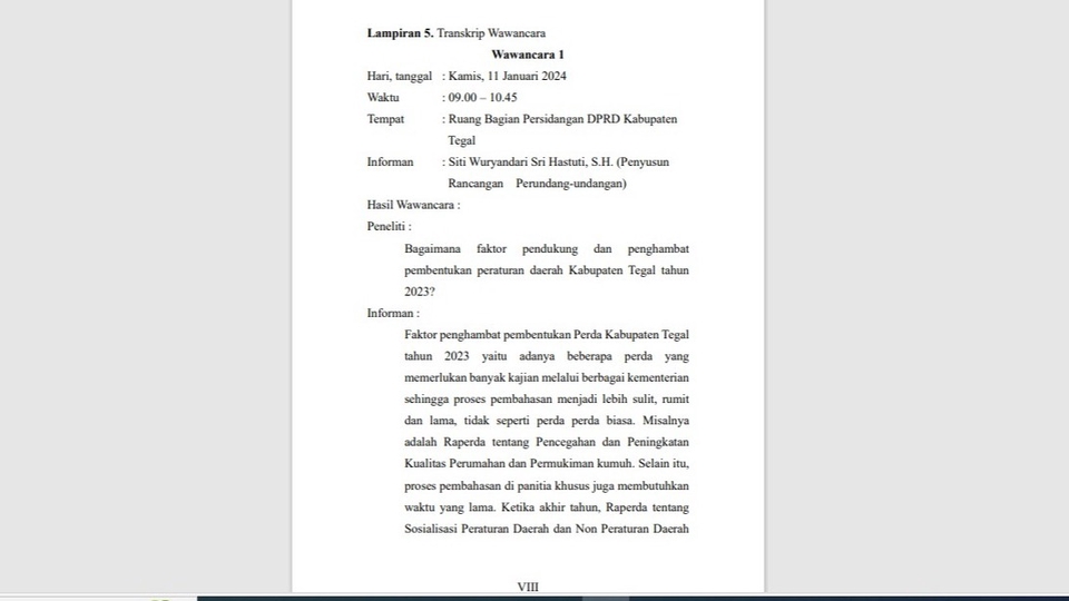 Transkrip wawancara, podcast, film, pidato, dll.