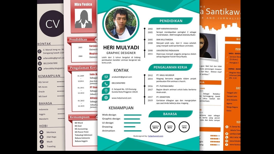 Jasa pembuatan Resume/cv harga pelajar