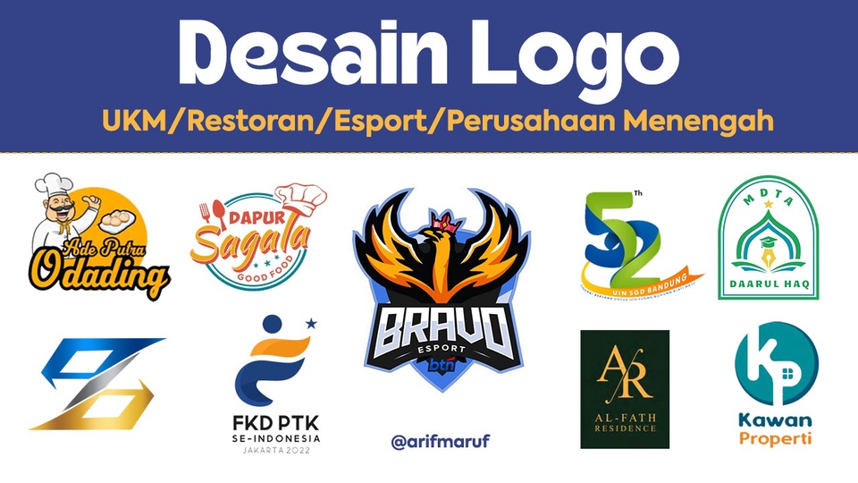 Desain Logo untuk UKM/Restoran/Esport/Perusahaan Menengah