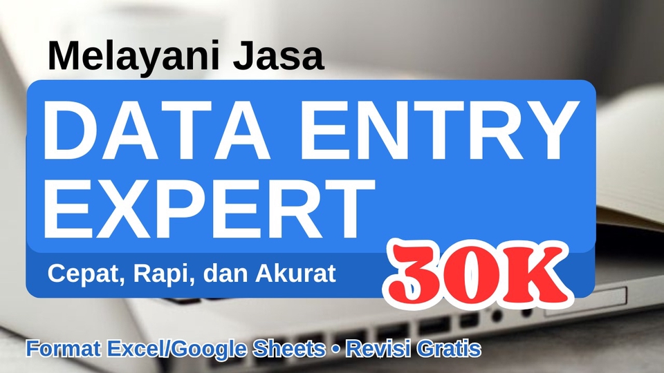 Jasa Input Data Excel / Google Sheets Cepat & Rapi