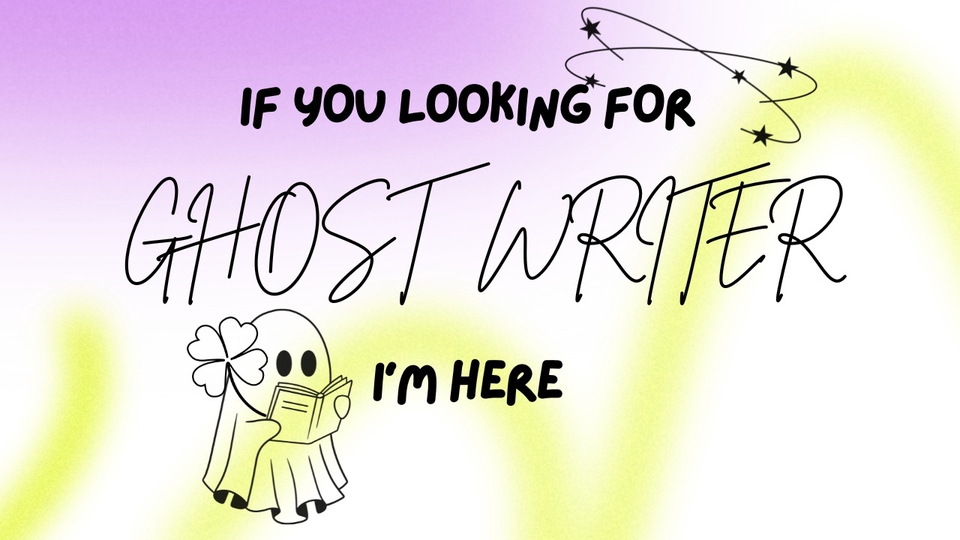 If you looking for Ghost Writer.I'm here. หากคุณมองหานักเขียนเงา มีเรา ...