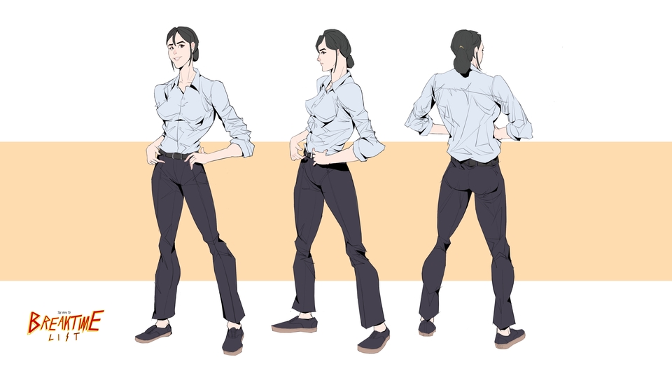 Desain Karakter 2D - Depan, Samping, Belakang