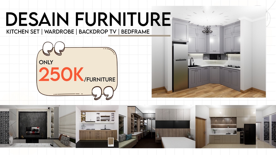 SPECIAL !! Desain KITCHEN SET | WARDROBE | BACKDROP TV | BEDFRAME