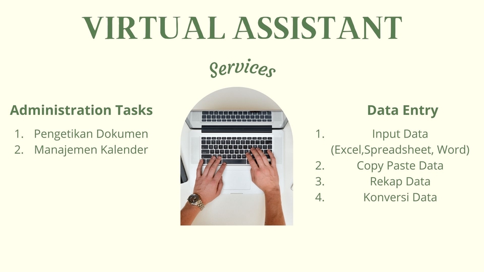 Administration tasks, Data Entry.