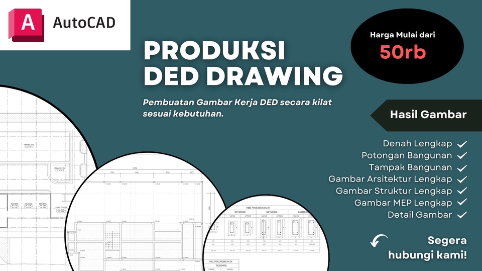 Produksi Kilat Gambar Kerja DED (Detail Engineering Design) Konstruksi