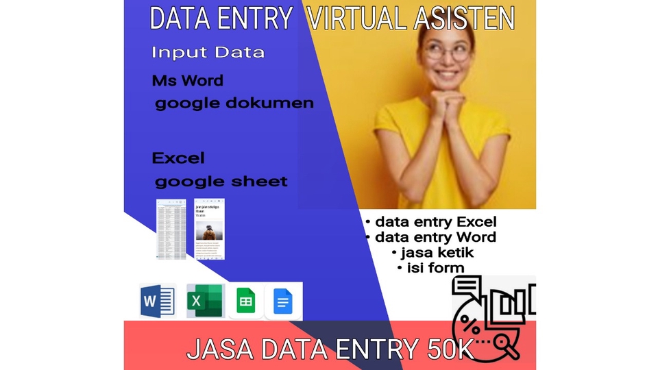Jasa Data Input Excel, word , google sheet freelance
