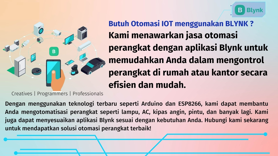 Jasa Pemograman Platform Blynk IOT