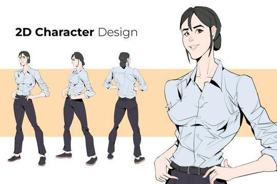 Membuat Desain Karakter 2D - Depan, Samping, Belakang