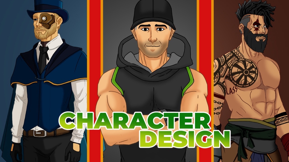 desain karakter untuk game, komik, film, animasi, dll