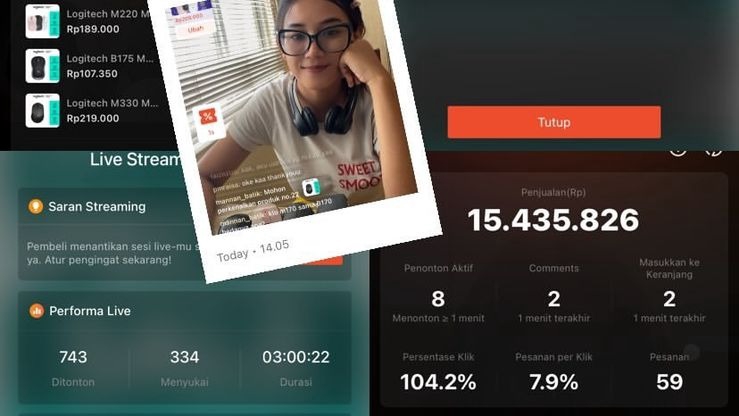 host live product dengan ceria dengan deskripsi lengkap
