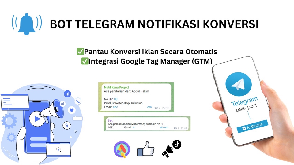 Jasa Pembuatan Bot Telegram untuk Notifikasi Konversi via Google Tag Manager (GTM)