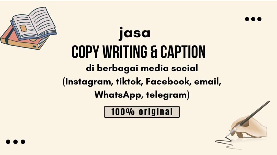 penulisan copywriting & caption di berbagai social media ( no design)
