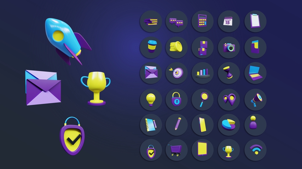 Stylist 3D icon modeling