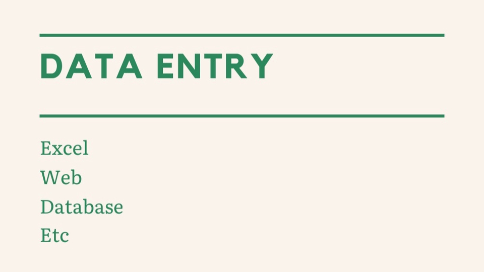 Data Entry Excel, Web, Database, dan Lainnya