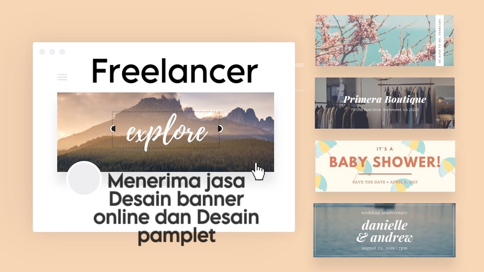 Desain banner online dan pamplet