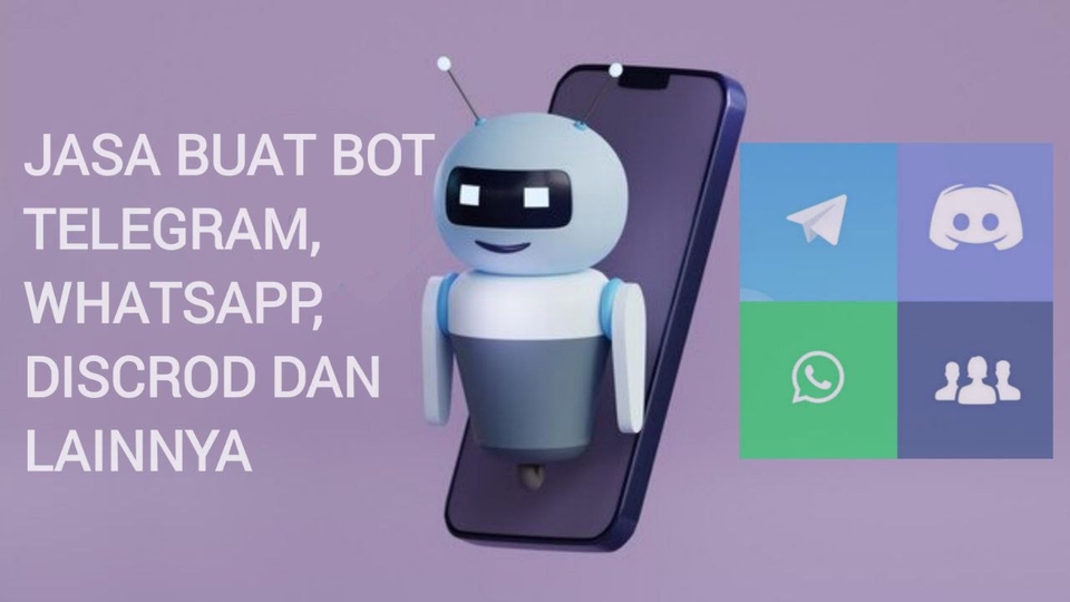 Jasa pembuatan bot telegram, whatsapp, discord dan bot socmed lainya.