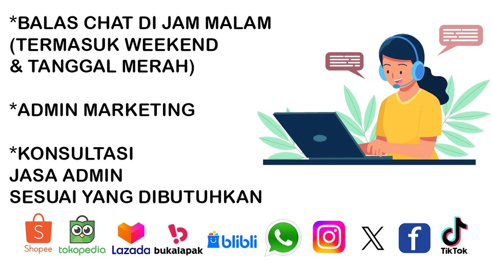 Admin Balas Chat Di Jam Malam, Virtual admin, Customer Service, Admin Sosial Media & Online Shop
