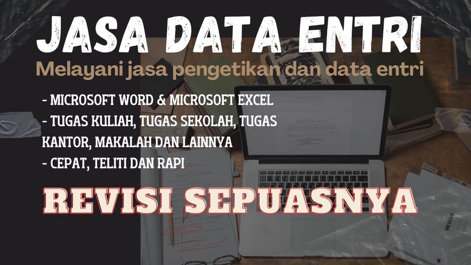 DATA ENTRY MS. WORD DAN MA. EXCEL (TIGAS, JURNAL, PEKERJAAN, DSB