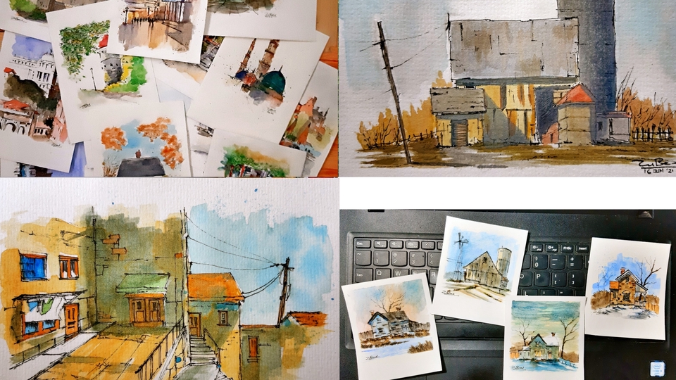 Sketsa objek/bangunan/pemandangan