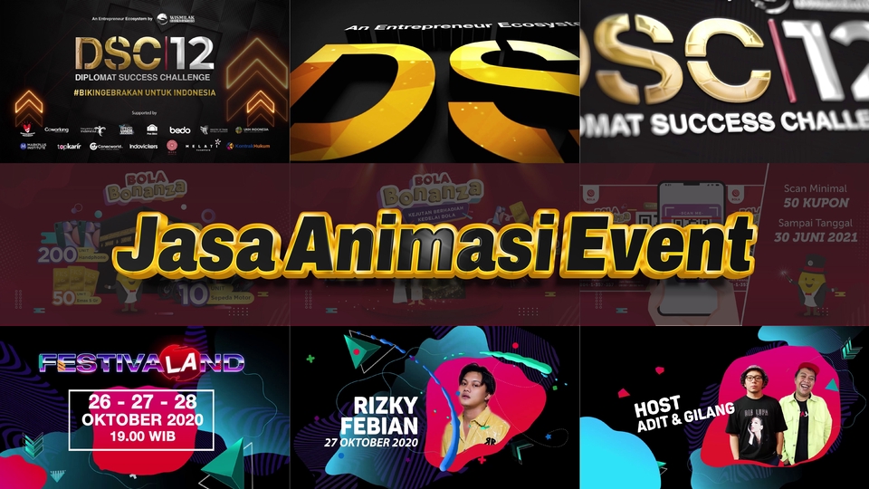 Membuat animasi motion untuk kebutuhan acara atau promosi (Bumper Logo, Bumper Opening dll)