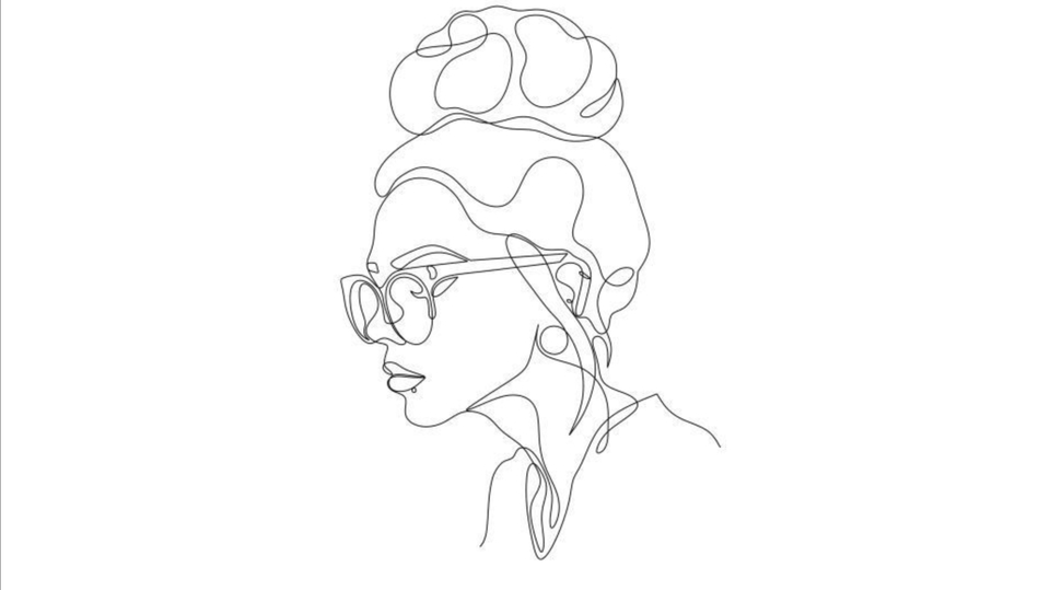 Line art terus menerus gambar potrait wajah