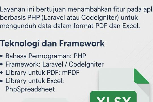 Tambah Feature download Excel & PDF
