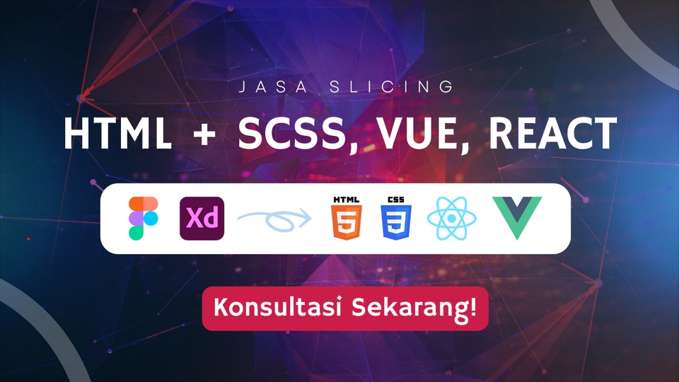Jasa Slicing dari Design Figma ke HTML, Vue, React