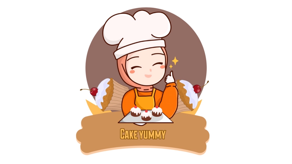 Desain logo maskot untuk makanan dan minuman, dan logo e-sport