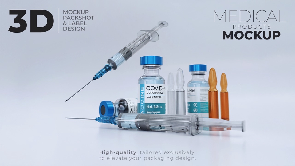 3D Mockup Packshot & Label Design