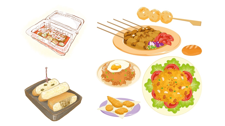 Ilustrasi Makanan Handdrawn & Vector, Detail dan High Quality