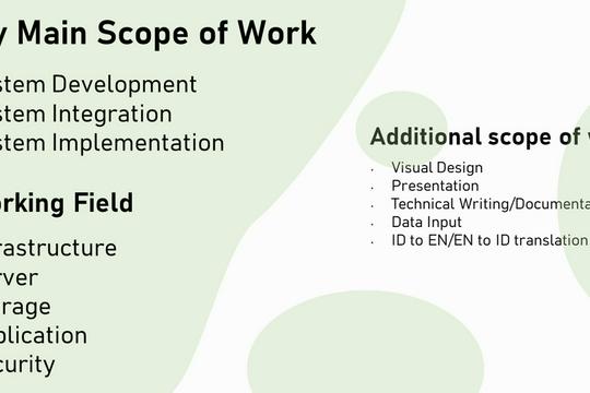System Integrator, Implementor, System Development, and Technical Support