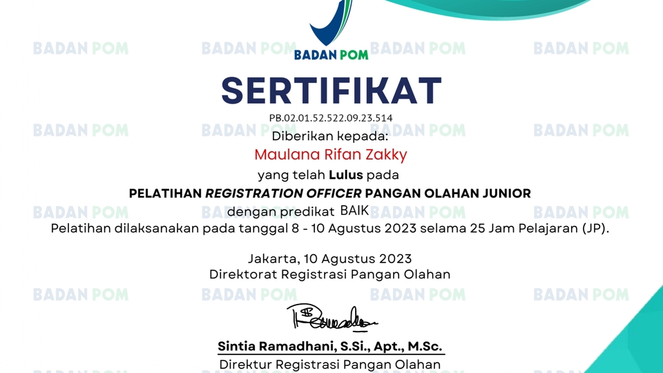 Registrasi BPOM (MD dan ML)
