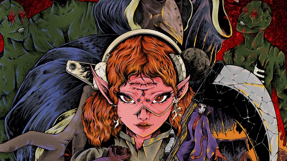 I will draw manual detailed dark art and horror illustration