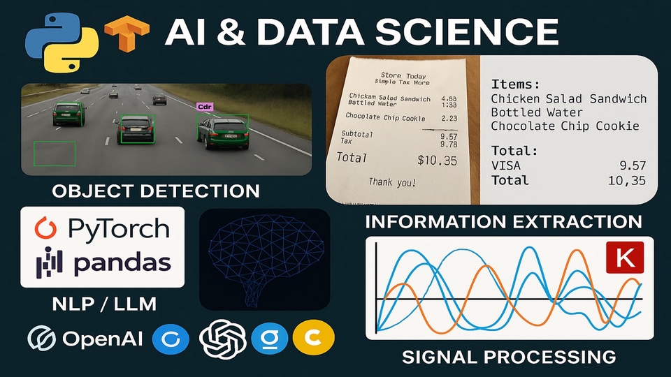 รับงาน AI / Data Science / Object Detection / LLM / NLP / Computer Vision / OCR / Signal Processing