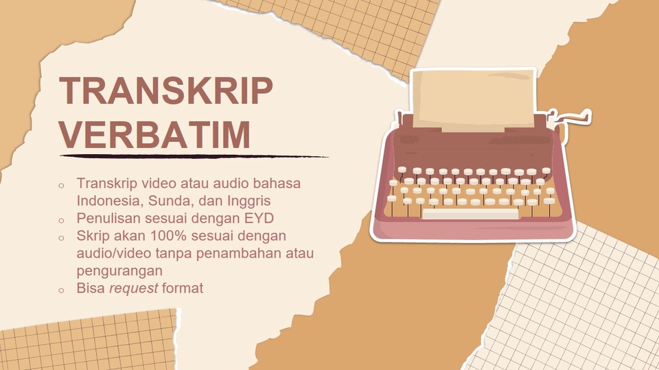 Transkrip Verbatim bahasa Indonesia, Sunda, dan Inggris
