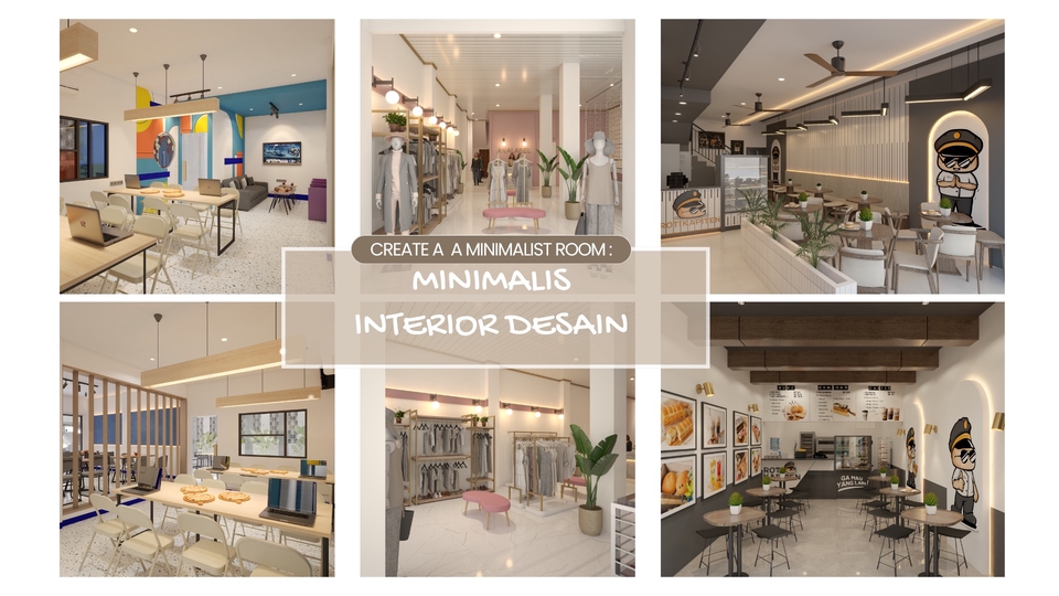 Desain 3d interior & Visual Render Satu Ruang Minimalis