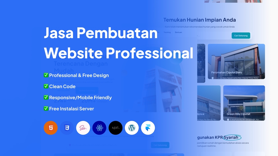 Website Professional Responsive, Landing Page, Company Profile - React JS, Wordpress, Framer,