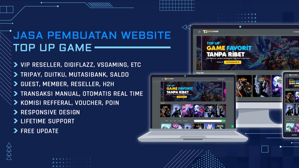Jasa Pembuatan Website Top Up Game | Life Time Support