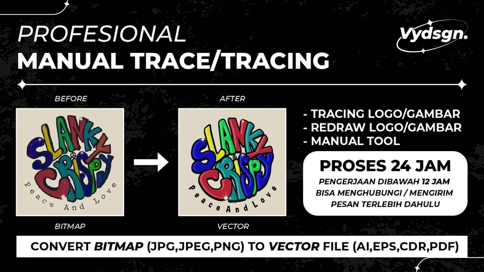 JASA PROFESSIONAL MANUAL TRACE/ GAMBAR ULANG DESAIN BITMAP/ RASTER KE ...