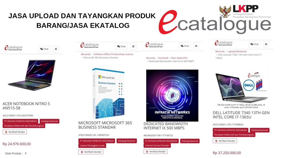 JASA UPLOAD PRODUK EKATALOG V.5 ATAU V.6 LKPP