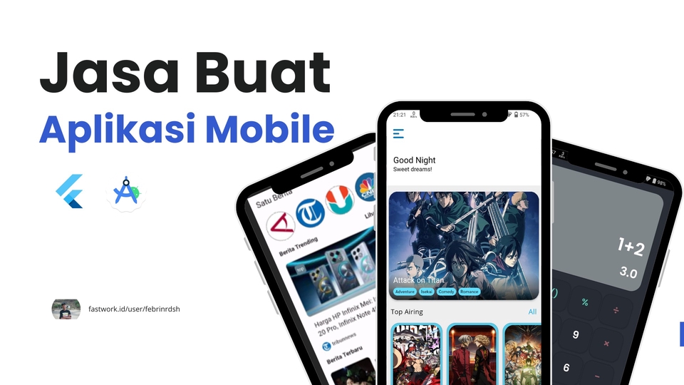 Jasa buat aplikasi mobile (Flutter/Kotlin)