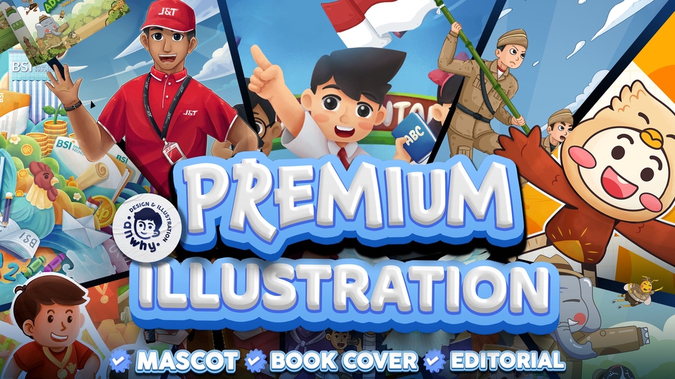 ILUSTRASI MASKOT, BUKU ANAK, IKLAN, CAMPAIGN, DAN MERCHANDISE