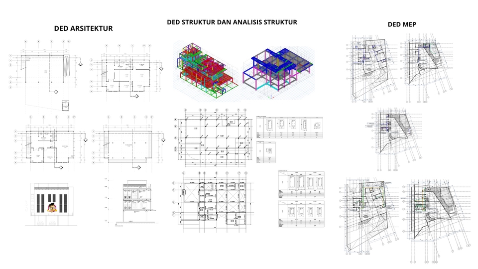 Gambar DED Arsitektur, Struktur, dan MEP