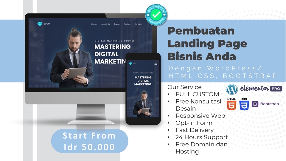 Pembuatan Landing Page Harga Terjangkau (WP ELEMENTOR PRO/HTML CSS)