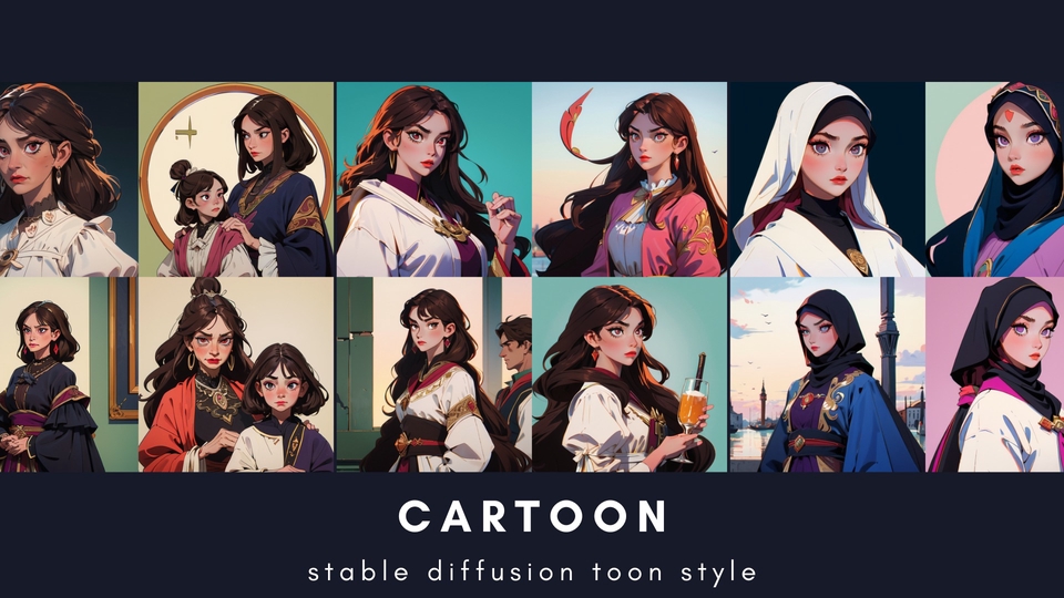 Illustrasi Karakter dengan AI 2 Hari Jadi